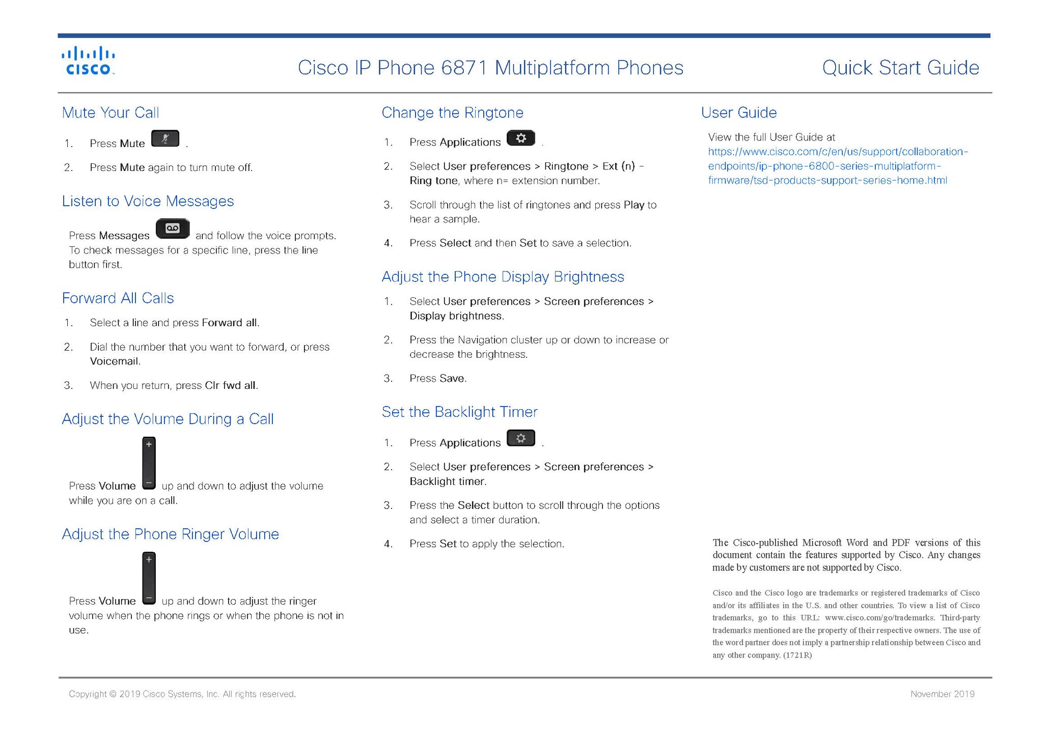 Quick Reference Guides - Cisco IP Phone 6800 Series